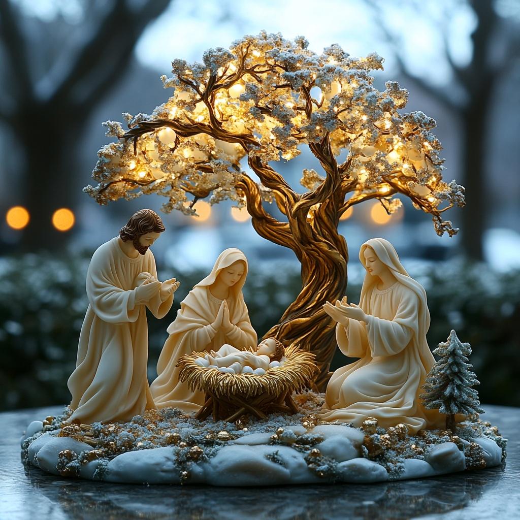 Lighted Nativity Scene 2D FLAT, Elegant Holy Family Christmas ...