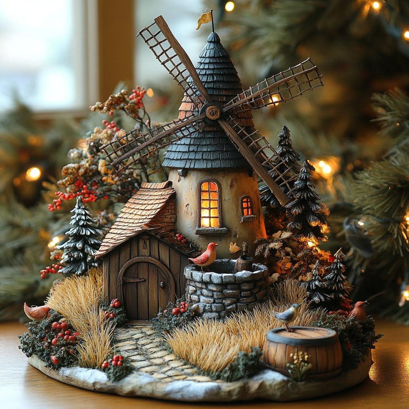 Custom Rustic Winter 2D FLAT Cottage Decor With LED Lights – Miniature ...