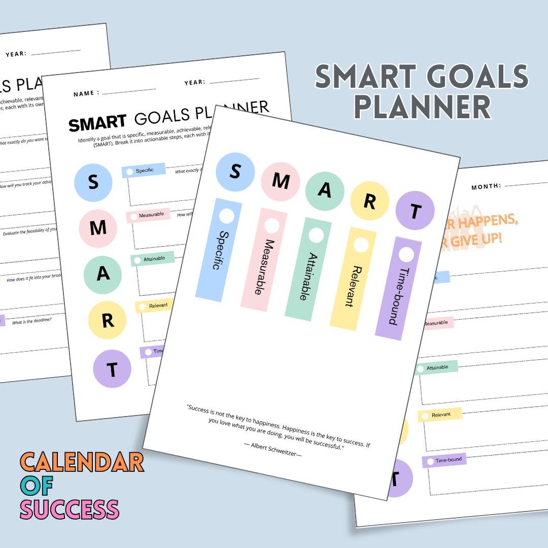 Goal Planner, 2025 Goal Tracker, SMART Goal Setting Kit, Weekly Habit ...