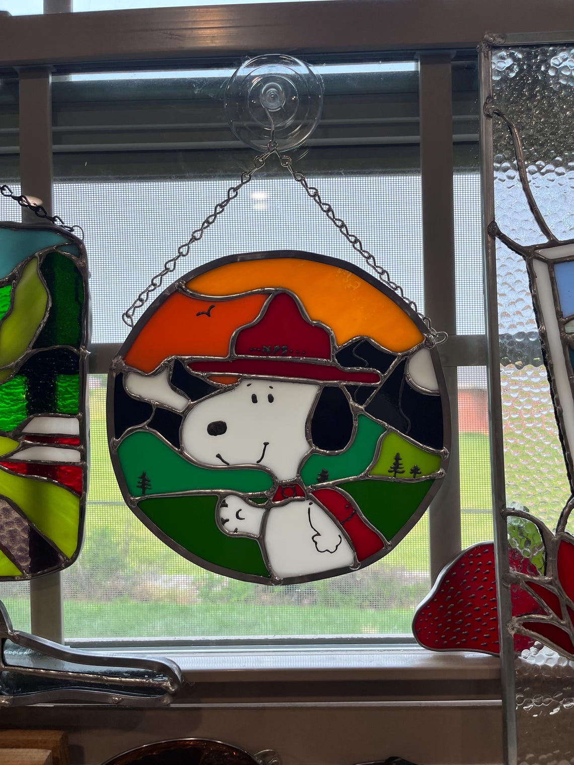 Park Ranger Snoopy Suncatcher - Peanuts Stained Glass National Park ...