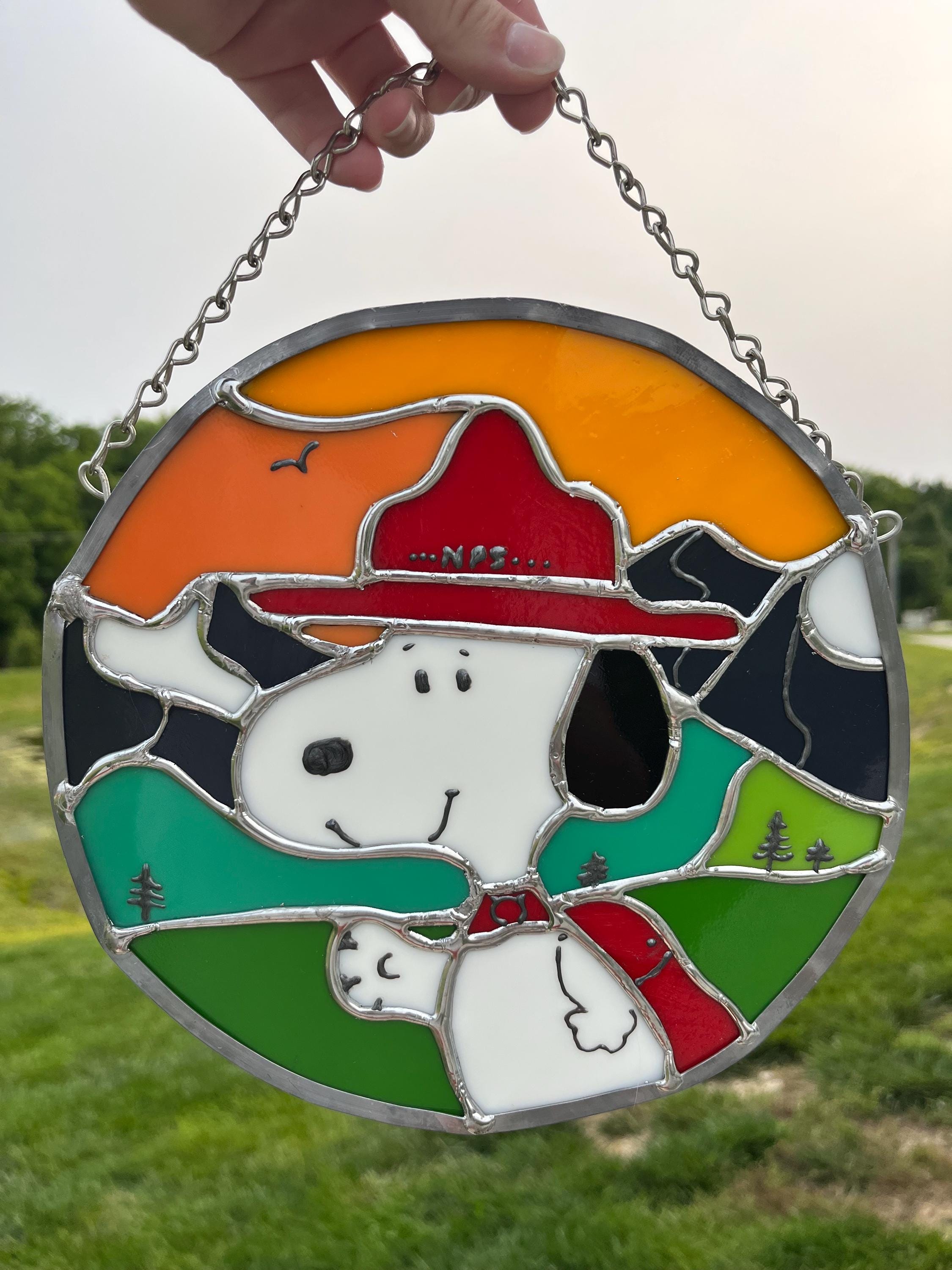 Park Ranger Snoopy Suncatcher - Peanuts Stained Glass National Park ...