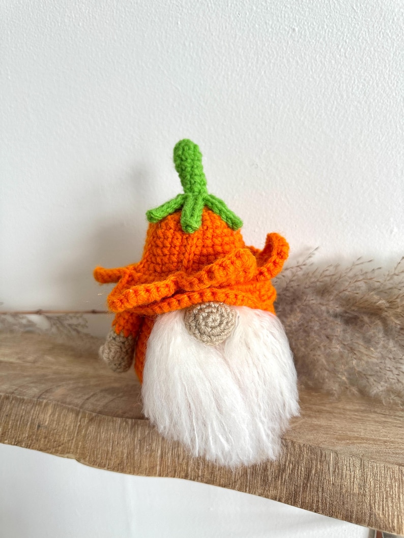 Gnomo de calabaza: decoración otoñal hecha a mano con crochet - Etsy México