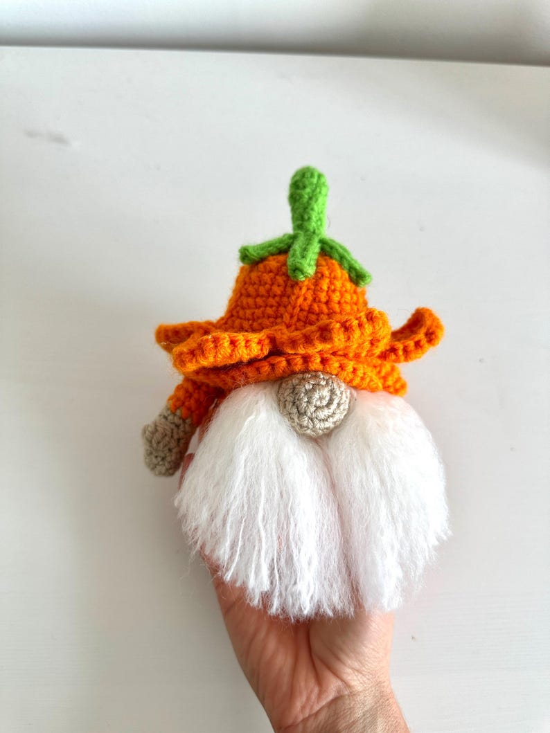 Gnomo de calabaza: decoración otoñal hecha a mano con crochet - Etsy México