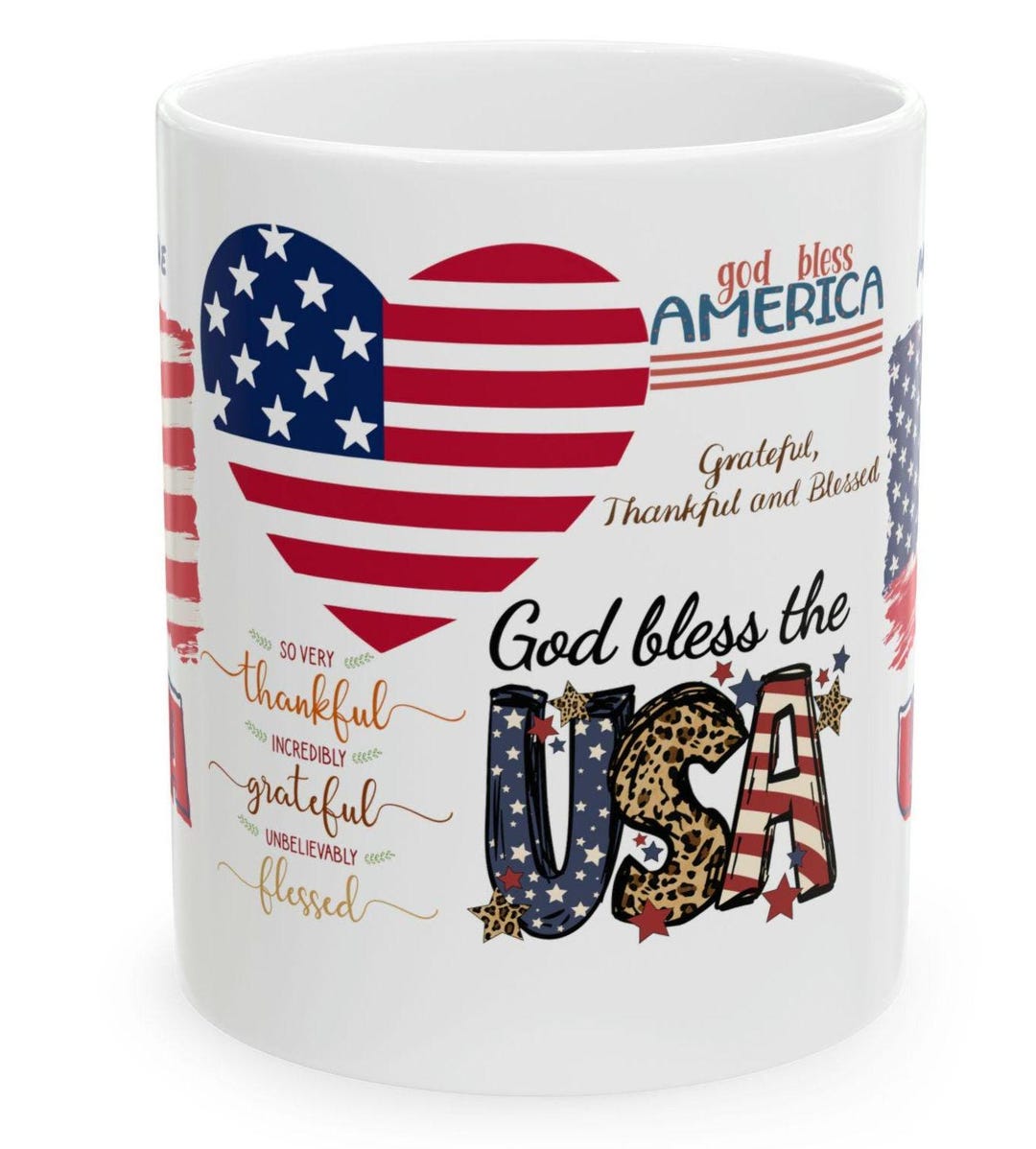 Patriotic Mug, American Flag Coffee Cup, USA Patriotic Drinkware ...