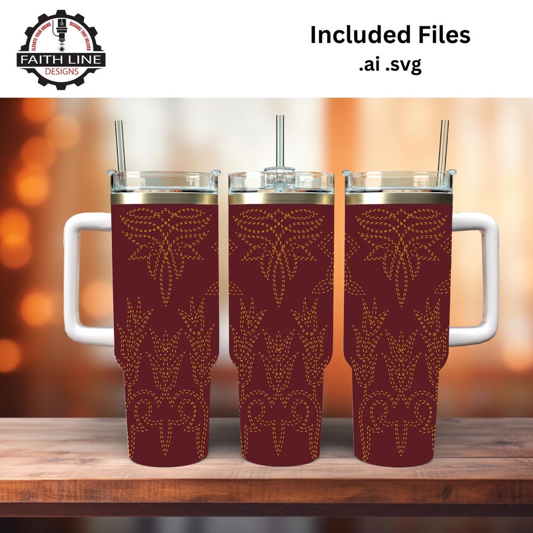 Western Boot Stitch Tumbler Wrap: SVG, PNG, AI Files (digital Download ...