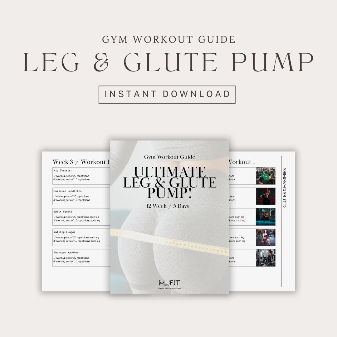 12-week Glute & Leg Workout Program PDF Gym-based Booty Building Guide ...