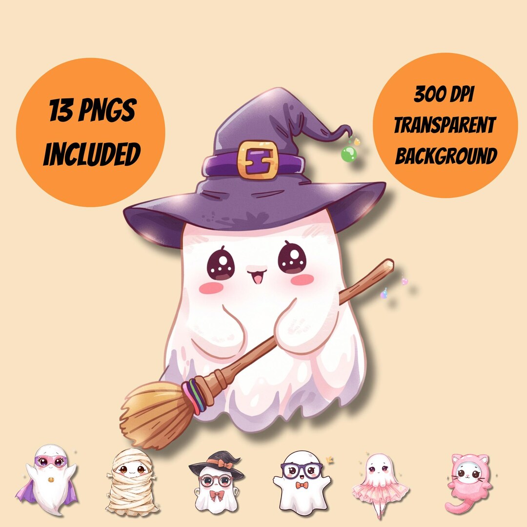 Cute Halloween Ghost Clipart PNG, Non-scary Cute Ghost, Halloween ...