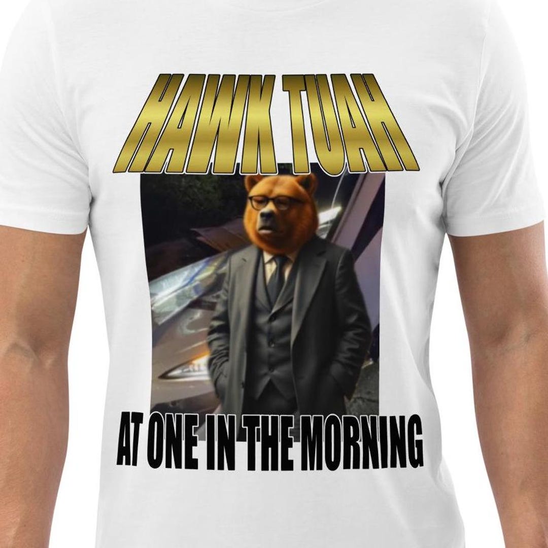 Funny Brainrot Viral Meme T-shirt, hawk Tuah AI Bear Meme, John Pork ...