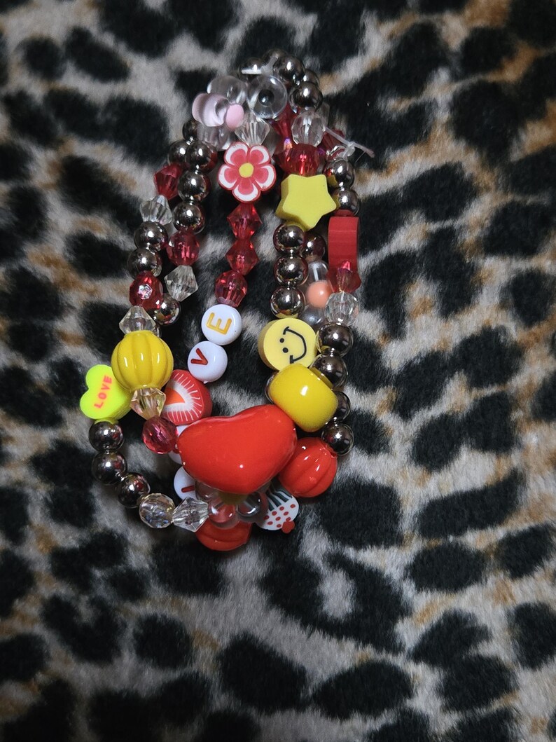 Y2K Kandi Bracelet Set – Rave Girl “LOVE” Stack, Kawaii Candy Beads - Etsy
