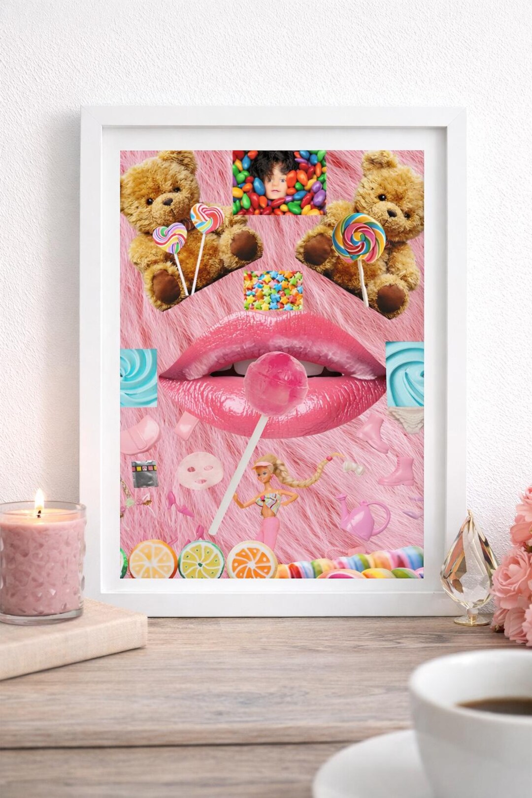 Y2K Candycore Wall Art Printable | Pink Barbiecore Collage 8x11 ...