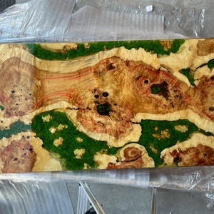 Dining Table "forest" Made of Maple Slab and Epoxy Resin - Etsy