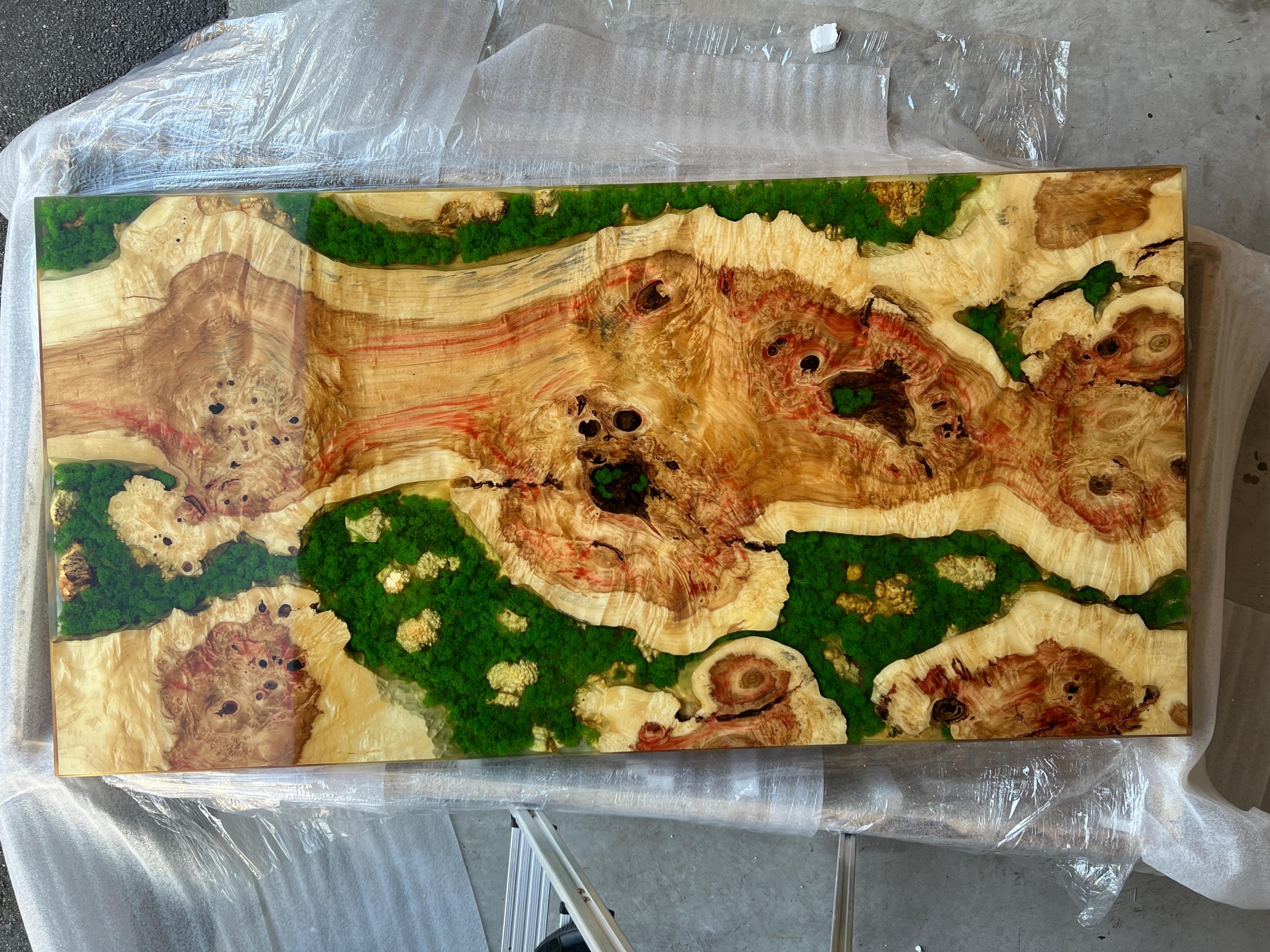 Dining Table "forest" Made of Maple Slab and Epoxy Resin - Etsy