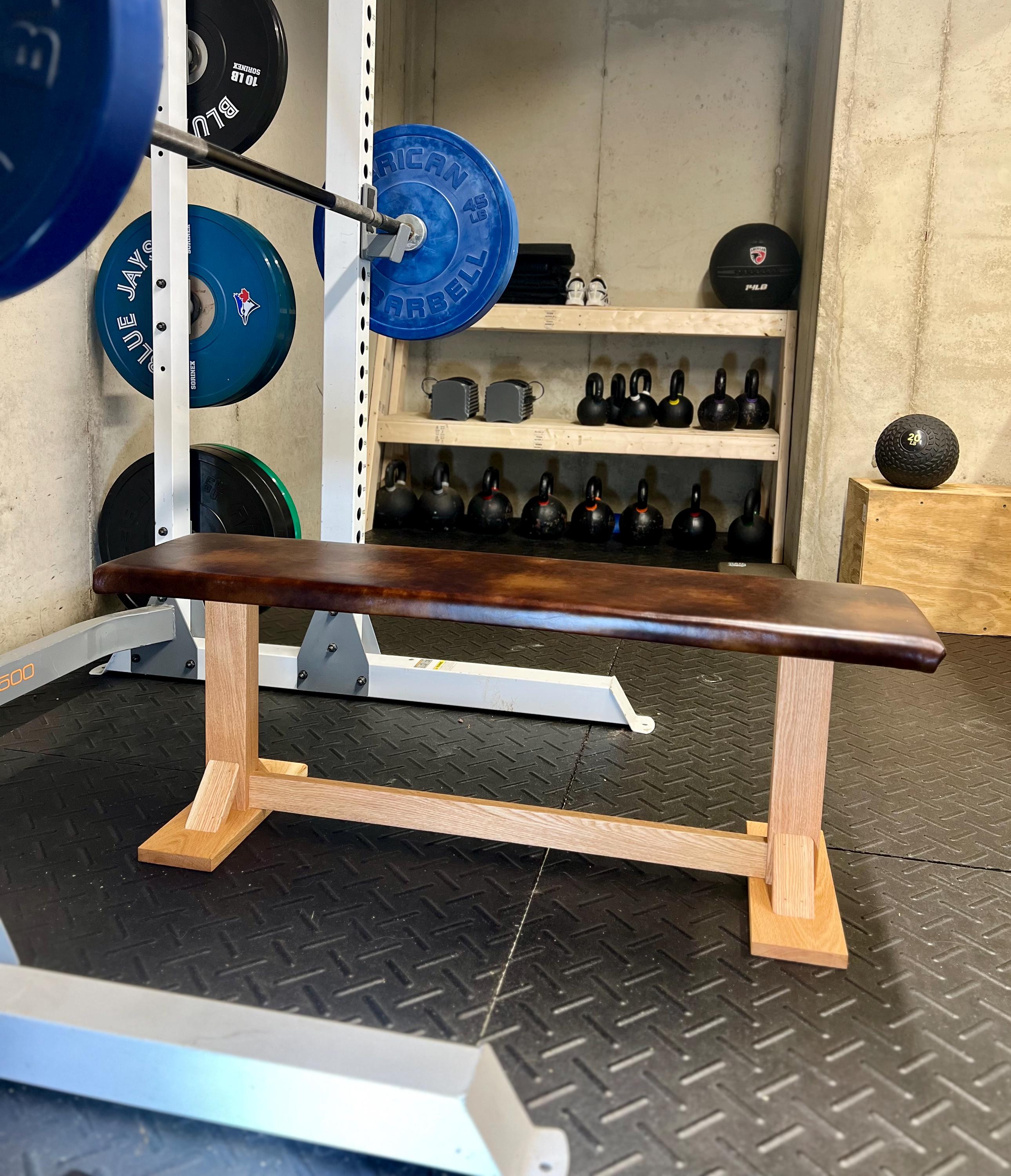 Handcrafted Oak Weight Room Bench - USA Made, Durable & Stylish Home ...
