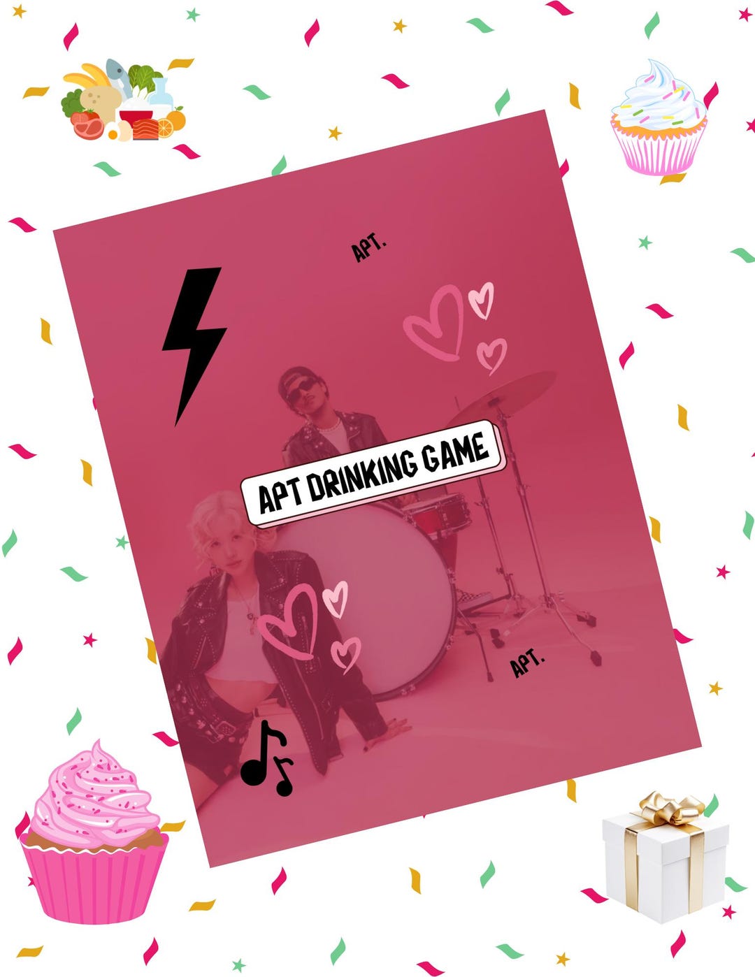 APT. ROSÉ and Bruno Mars: Drinking Game Step by Step Rules - Printable ...