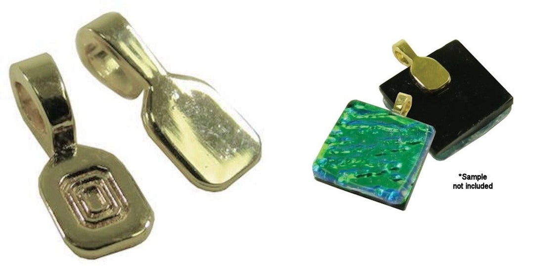 Bail, Pendant, Glue-on, 5 SMOOTH Large Gold Plated Brass Jewelry Art ...