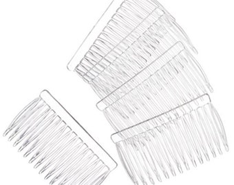 7 Teeth Transparent Plastic Hair Combs,clear Plastic Hair Combs Diy ...