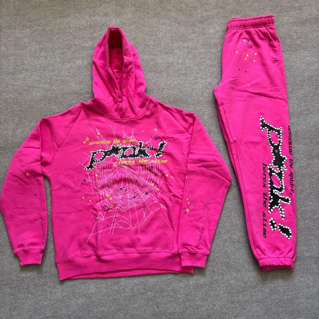 NEW Set Pink Sp5der Hoodie and Sweatpants Pink Size M - Etsy