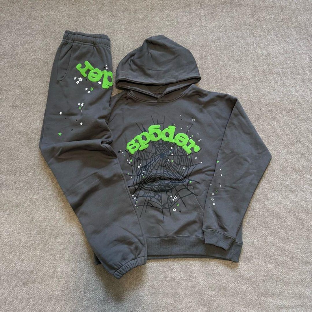 NEW Set Gray Sp5der Hoodie and Sweatpants Size L - Etsy