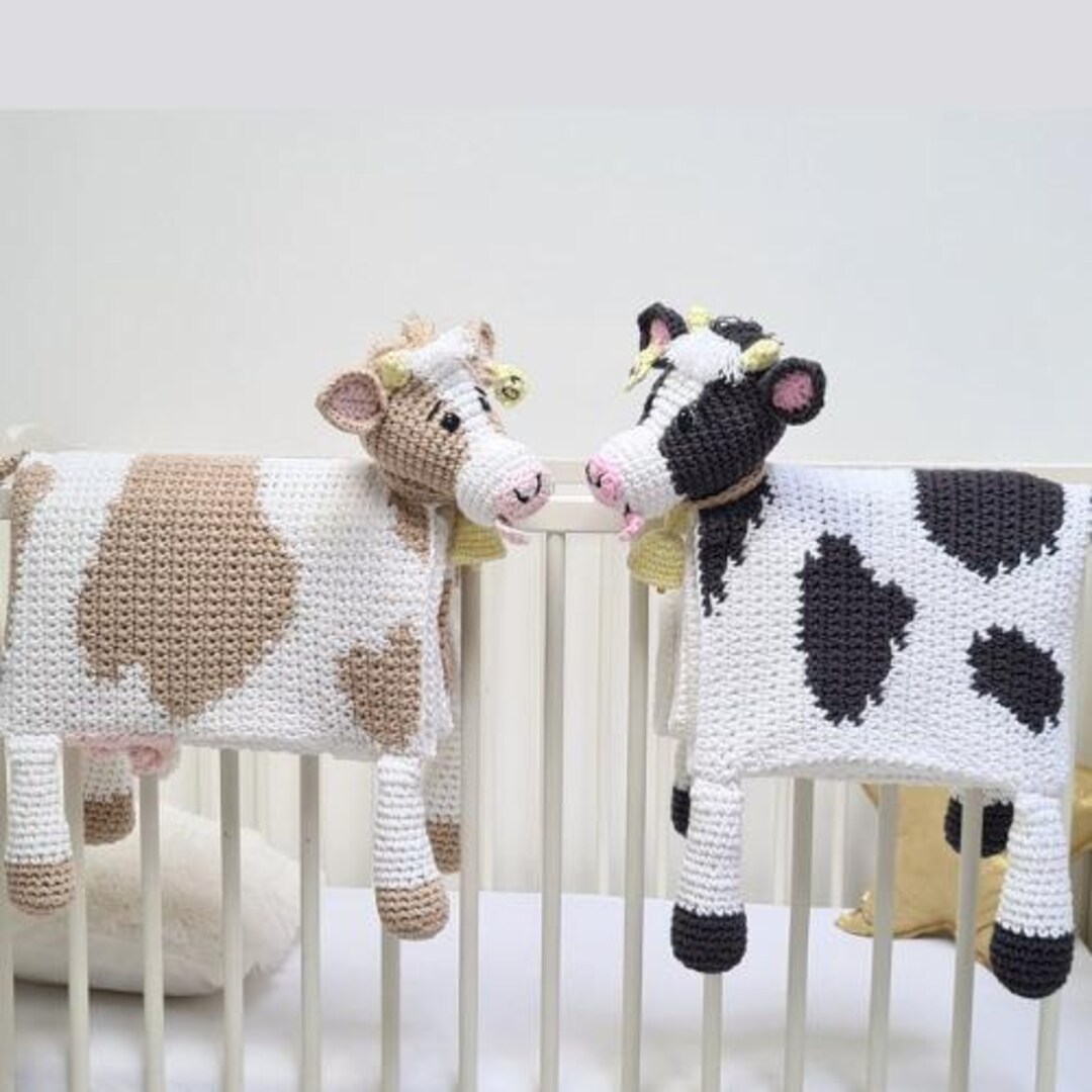 3in1 Farm Cow Folding Baby Blanket Crochet Pattern | C2C Graphghan Cow ...