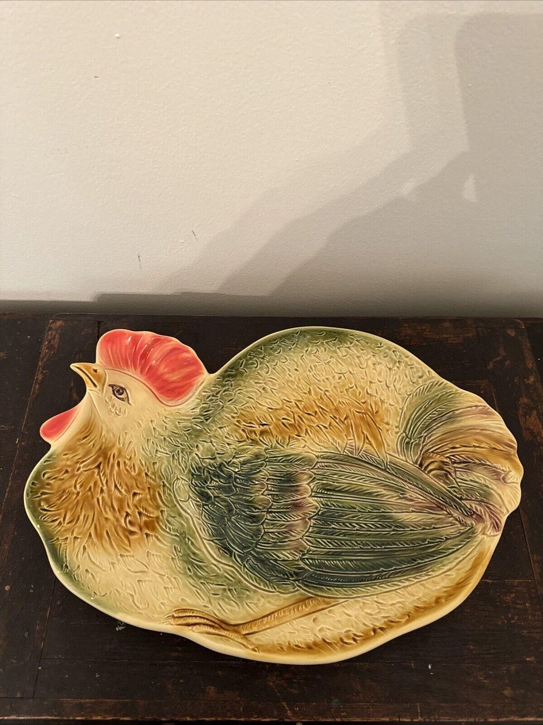 Vintage ANCORA Italian Pottery Hand Painted Chicken Hen Plate Platter ...