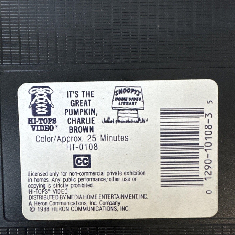 Its the Great Pumpkin, Charlie Brown VHS 1988 Volume 11 Hi-tops Video - Etsy