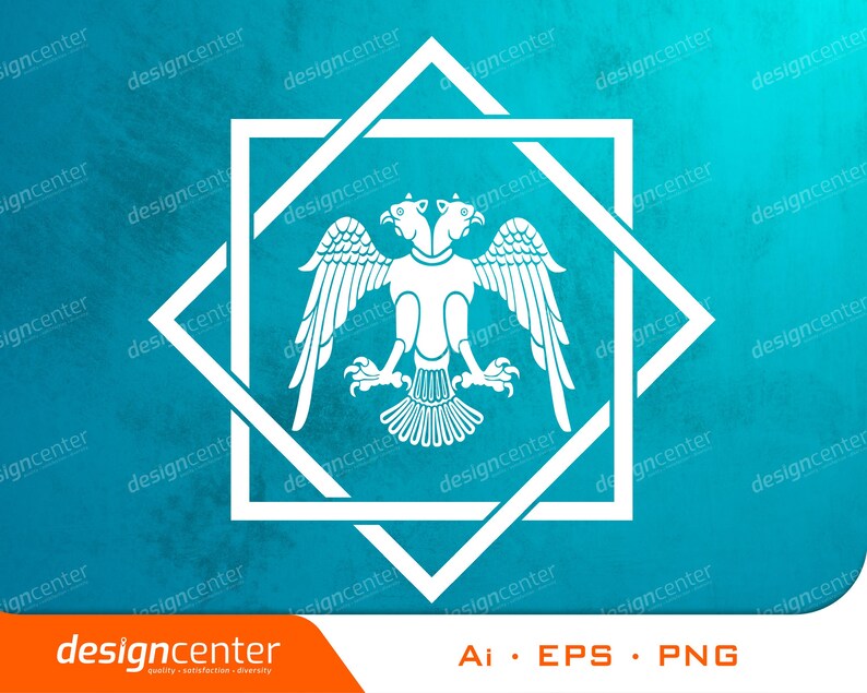 Seljuk Empire Eagle Logo: Historical Crest Vector Art (digital Download ...
