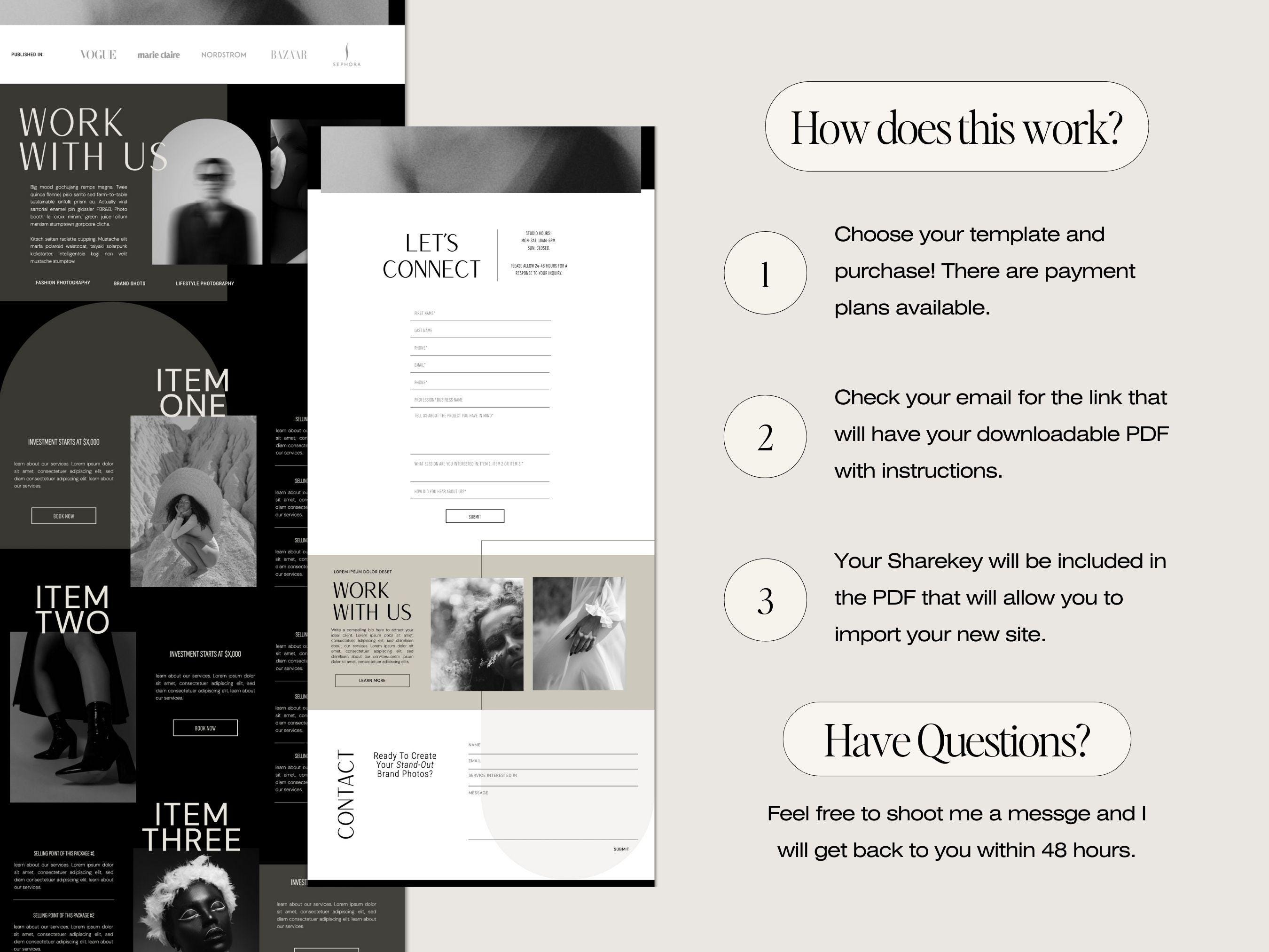 Showit Dark & Moody Website Template for Creative Businesses, Designers ...