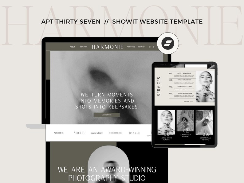 Showit Dark & Moody Website Template for Creative Businesses, Designers ...