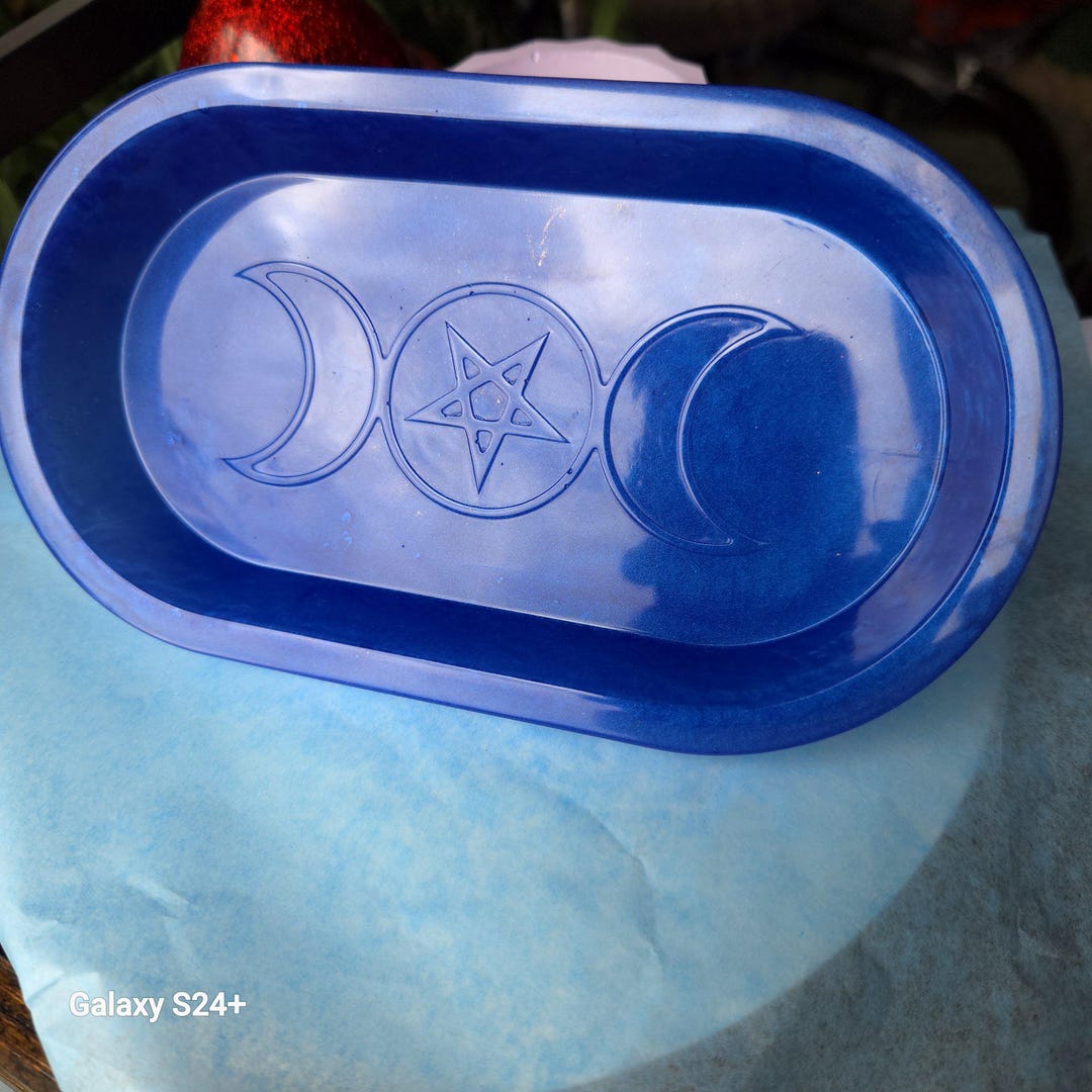 Triple Moon Resin Altar Tray: Gothic Witchcraft Decor - Etsy
