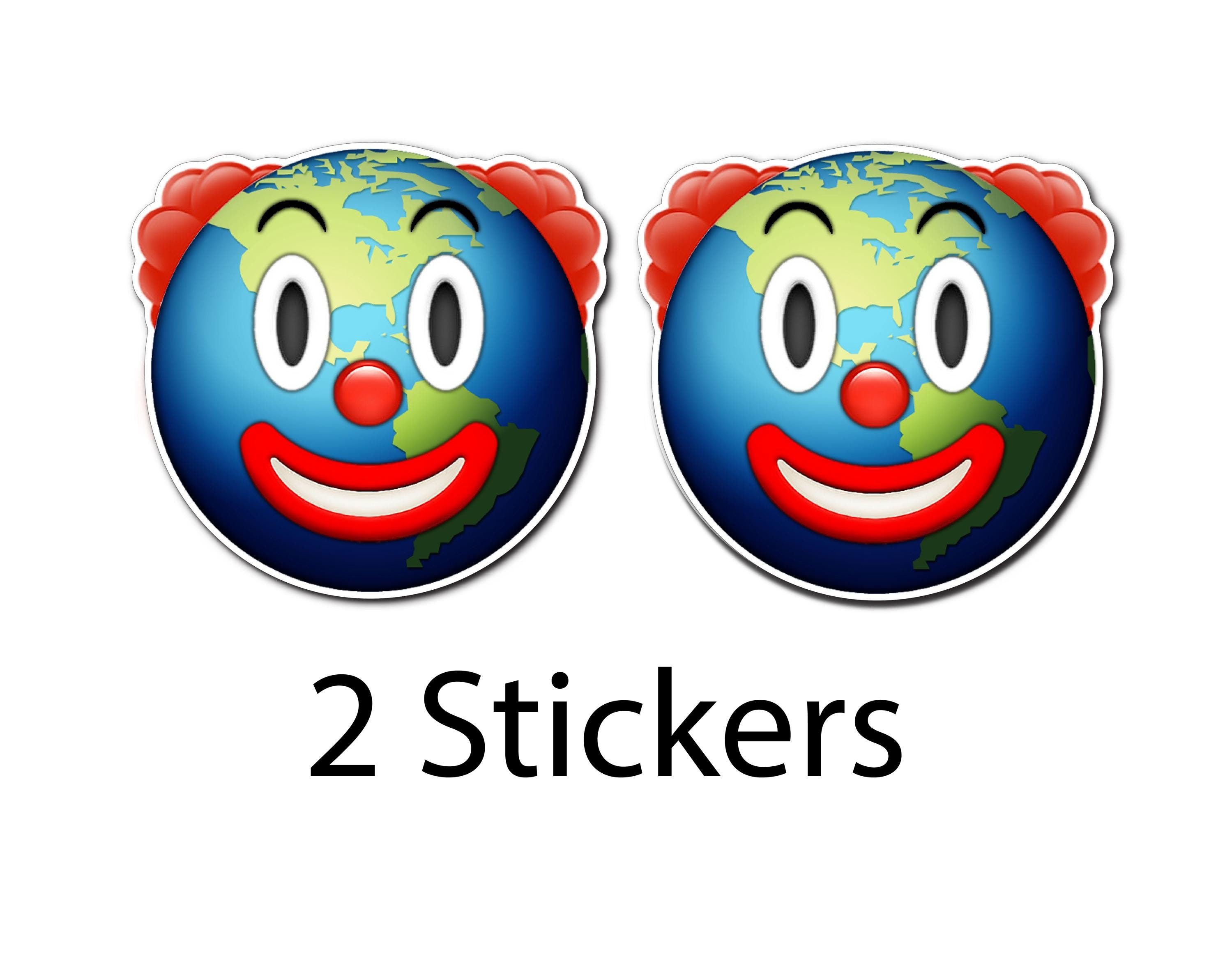 Clown World Meme Stickers (sold in Duos) Clown and Earth Emoji Hybrid ...