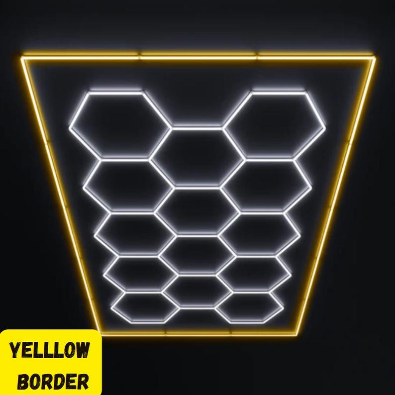 Hexagon LED Garage Lighting - Honeycomb Lights - 14 Grid Hexagons W ...