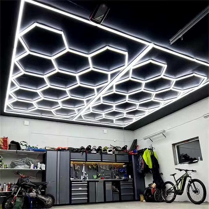 Hexagon LED Garage Lighting - Honeycomb Lights - 14 Grid Hexagons W ...