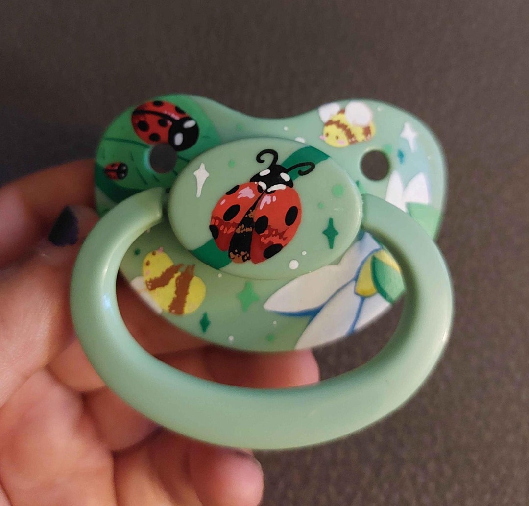 Hand Painted Adult Pacifier Ladybugs and Bees ABDL Pacifier for Little ...