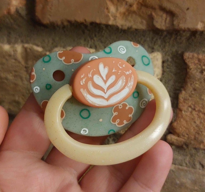 Hand Painted Adult Pacifier Latte ABDL Pacifier for Little Space and ...