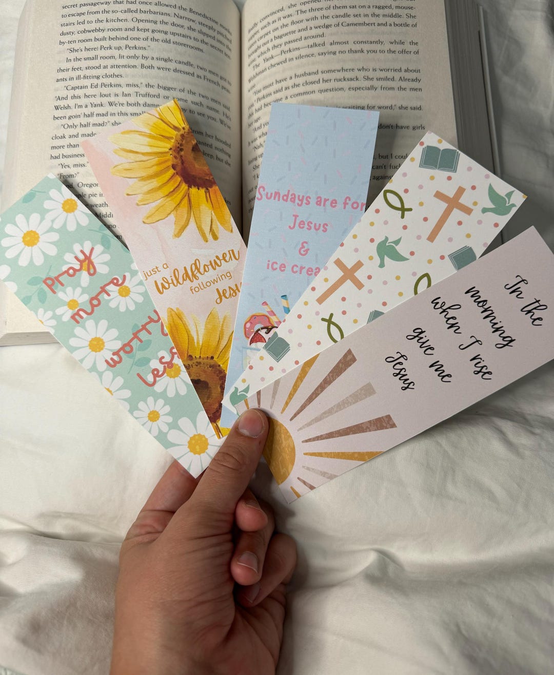 Christian Bookmarks: Floral Bible Verse, Religious Gift - Etsy