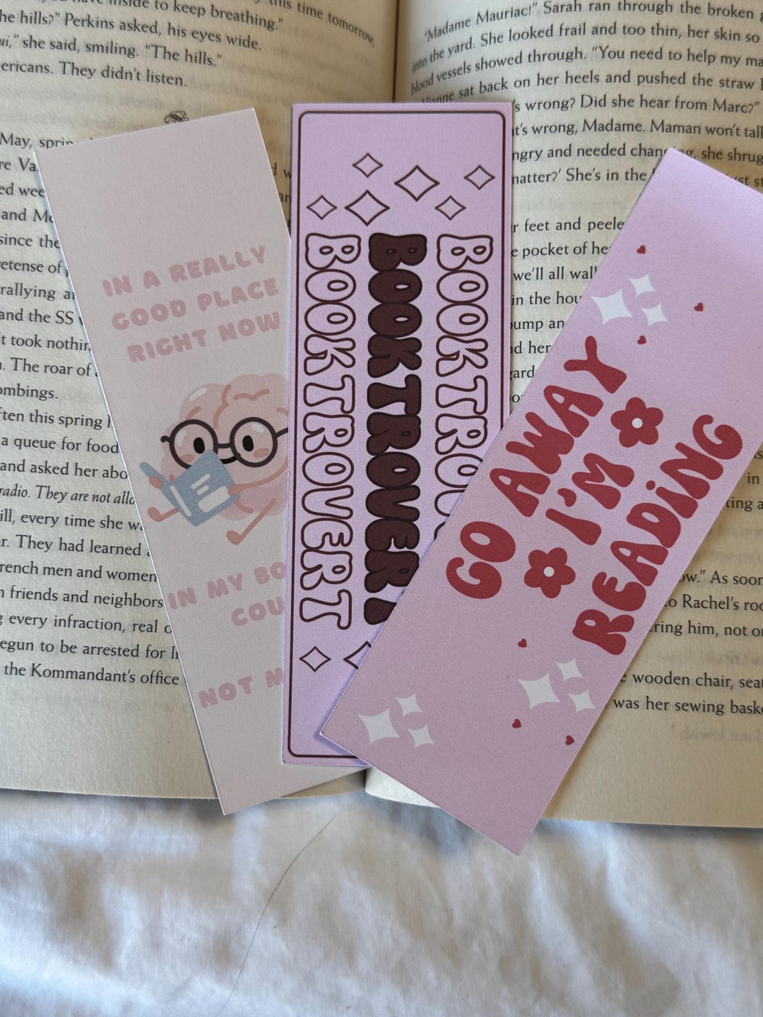 Pink Bookish Bookmarks, Pink Bookmarks, Go Away I’m Reading, Mentally ...