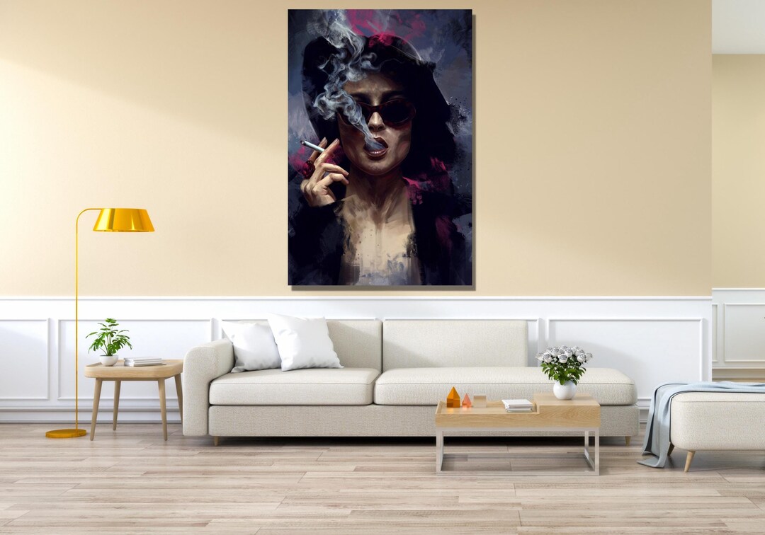 Marla Singer Smoking Ready to Hang Canvas Wall Art, Marla Singer ...