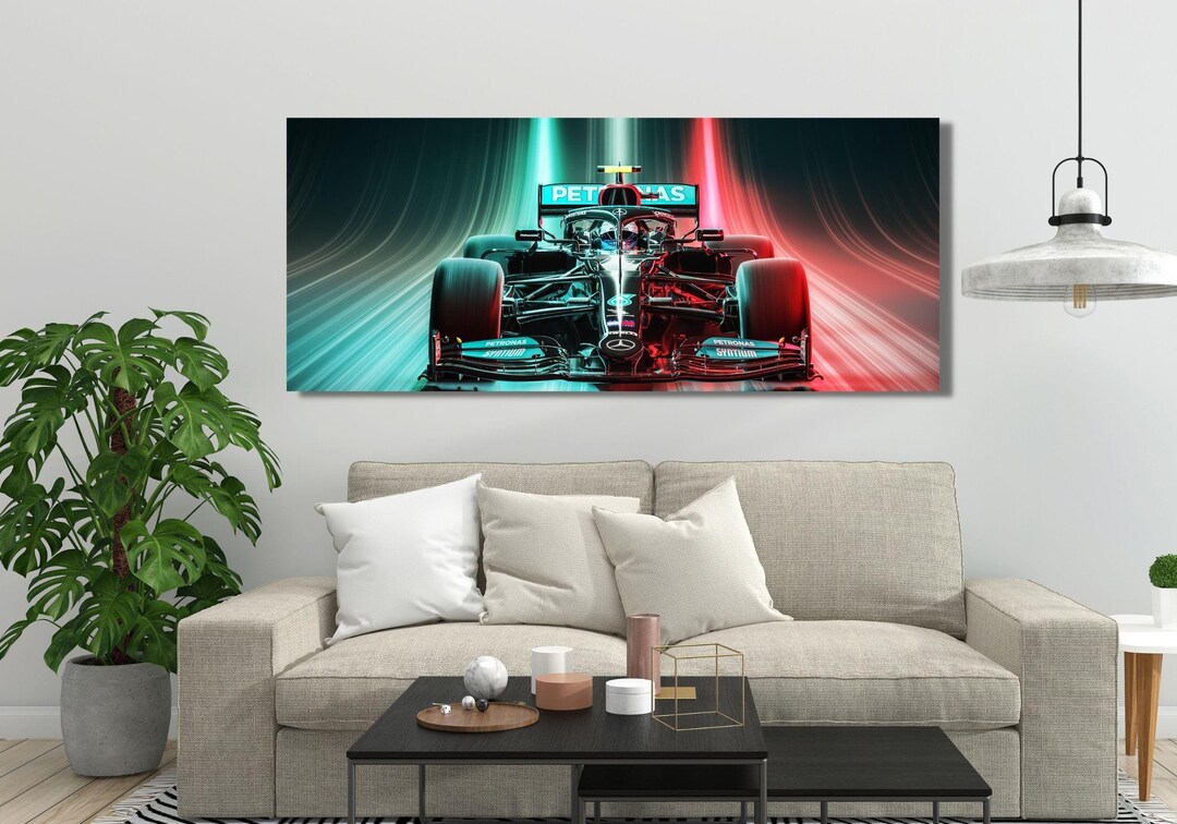 Lewis Hamilton Ready to Hang Canvas Wall Art Mercedes Car Race Win F1 ...