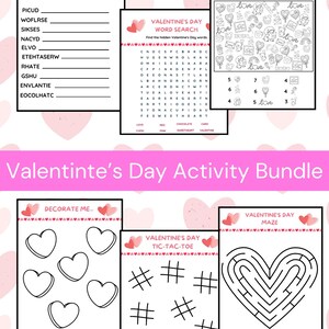 Valentine Activity Pack, Kids Printable Valentine's Day Activities ...