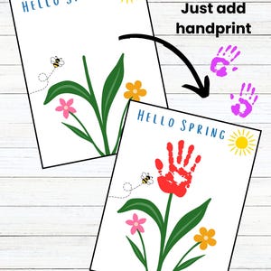 Spring Handprint Craft, Spring Handprint Art, Spring Craft Printable ...