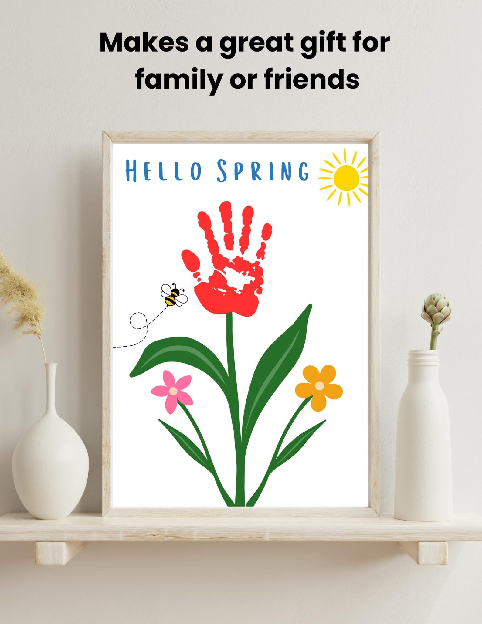 Spring Handprint Craft, Spring Handprint Art, Spring Craft Printable ...