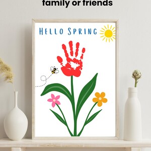 Spring Handprint Craft, Spring Handprint Art, Spring Craft Printable ...