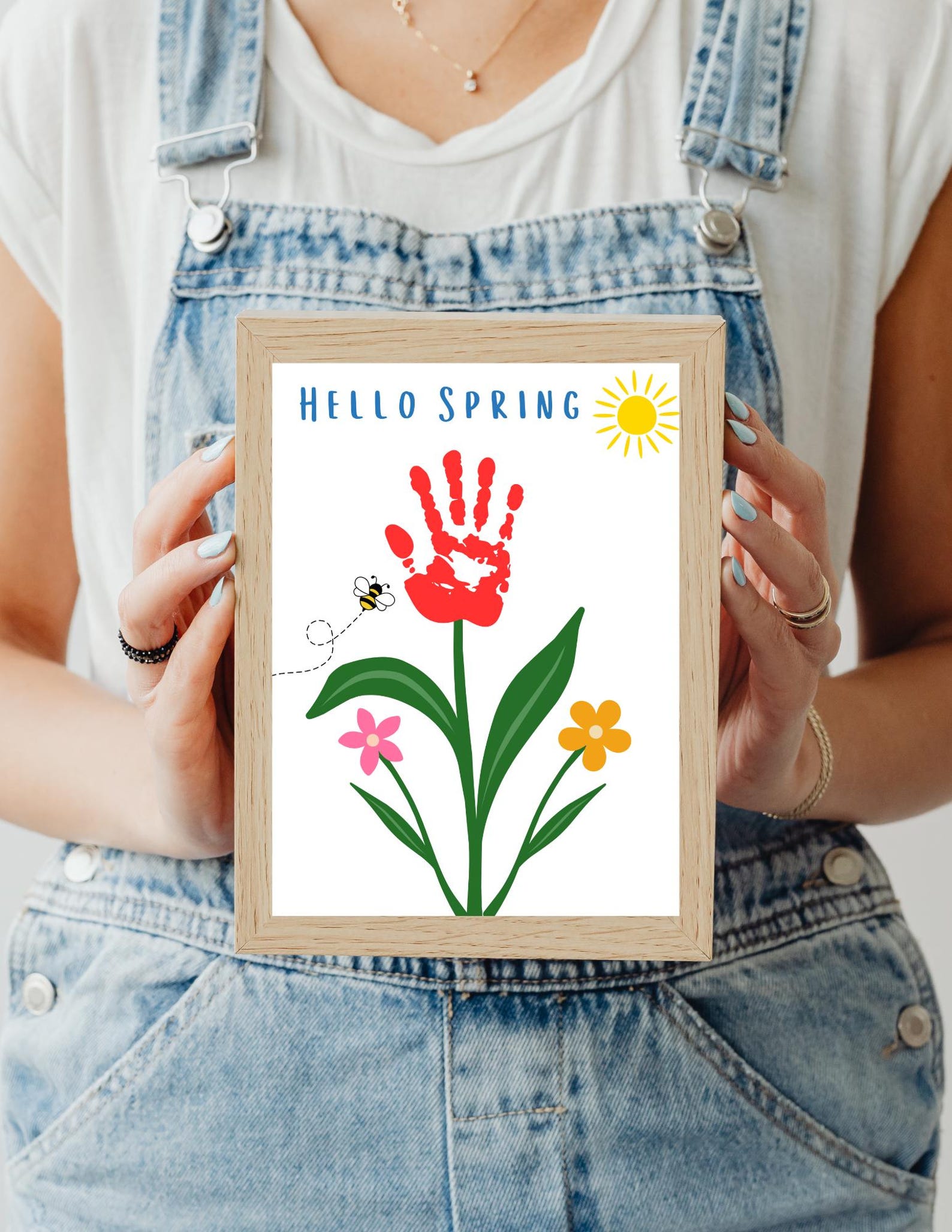 Spring Handprint Craft, Spring Handprint Art, Spring Craft Printable ...