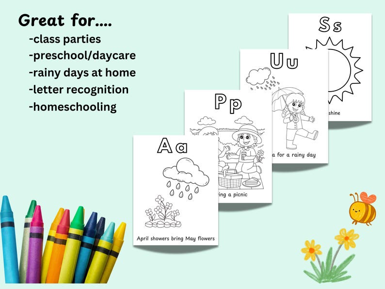 Spring Coloring Pages for Kids, Alphabet Coloring Pages, Preschool ...