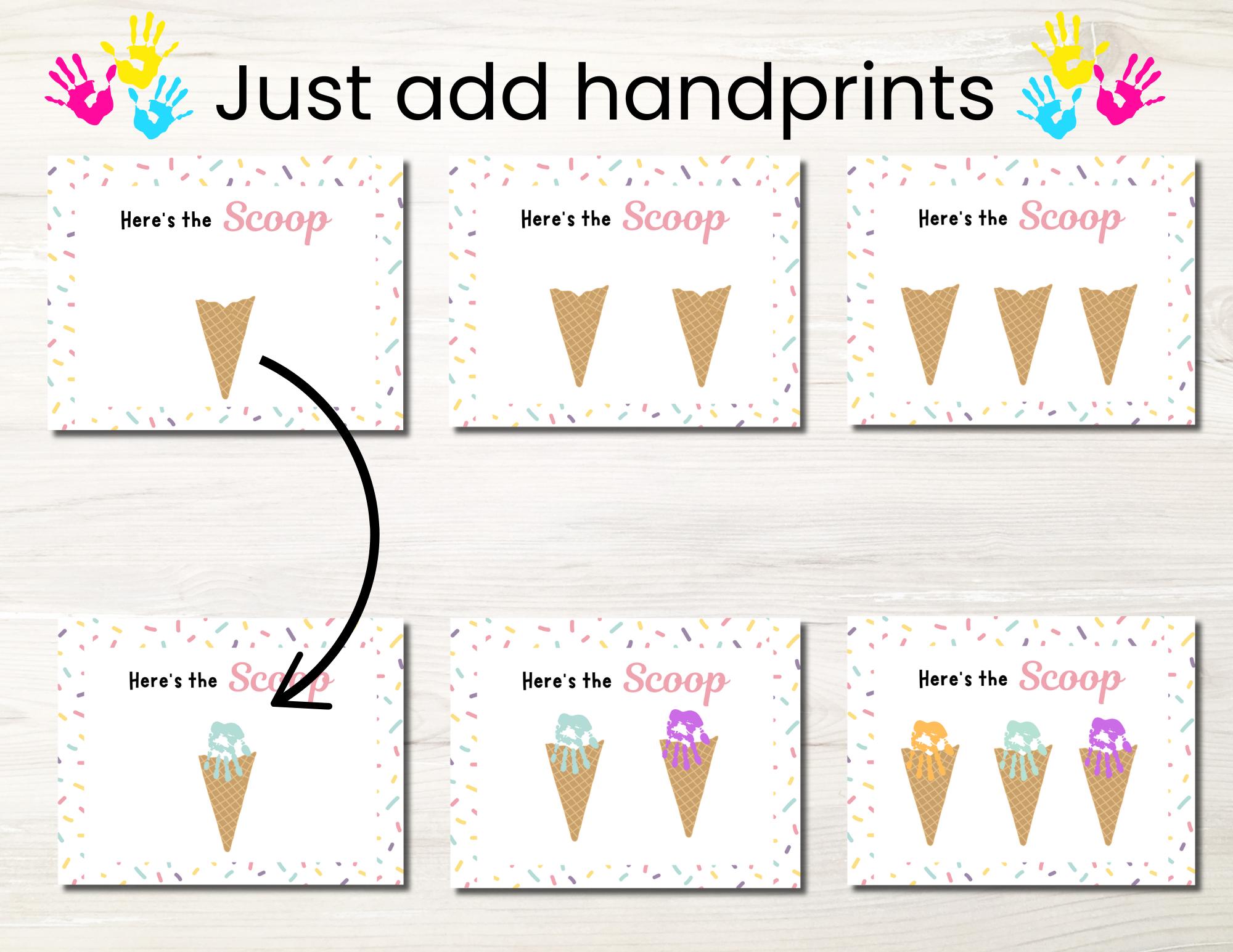 Handprint Craft Printable Summer, Summer Handprint Craft, Ice Cream ...
