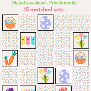 Fun Kids Matching Game Printable, Memory Match Activity for Easter ...