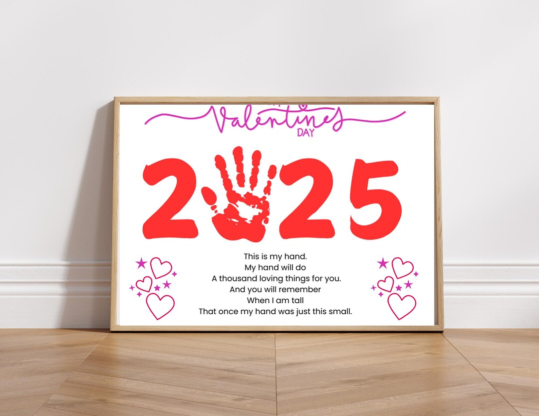 Valentines Day Handprint Art Bundle, Fun Kids Printable, Heart Craft ...