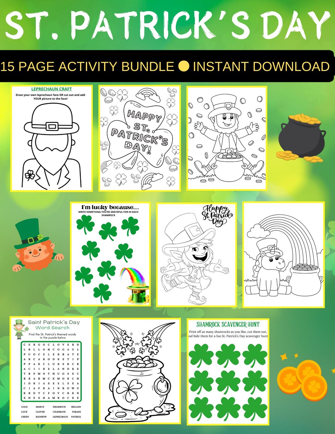 St Patricks Day Activites, St Patricks Day Printables, St Patricks Game ...