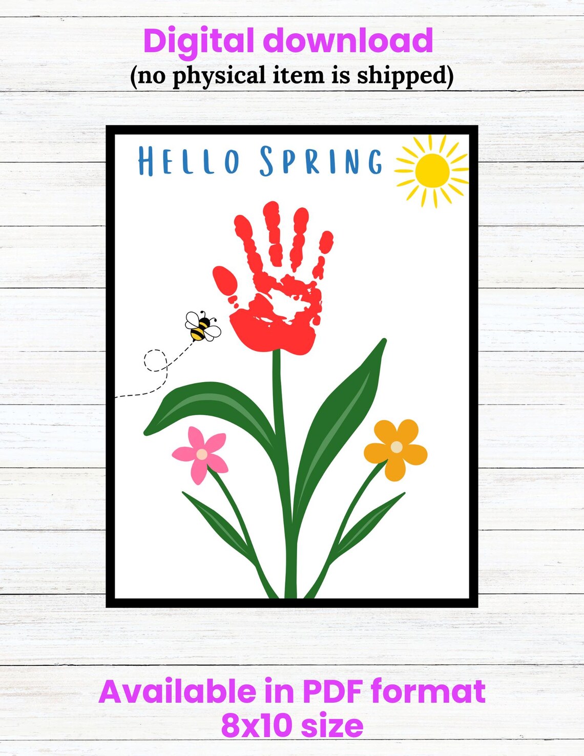 Spring Handprint Craft, Spring Handprint Art, Spring Craft Printable ...