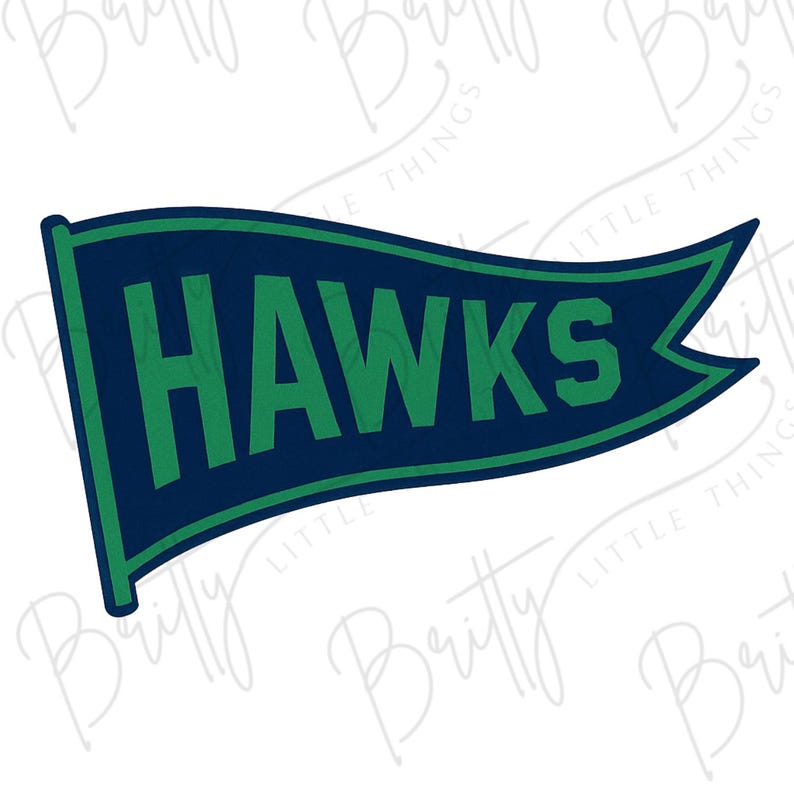 Hawks School Spirit Pennant SVG PNG - Etsy